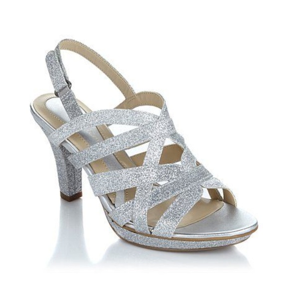 Naturalizer | Shoes | Naturalizer Delma Silver Glitter Dress Heel ...